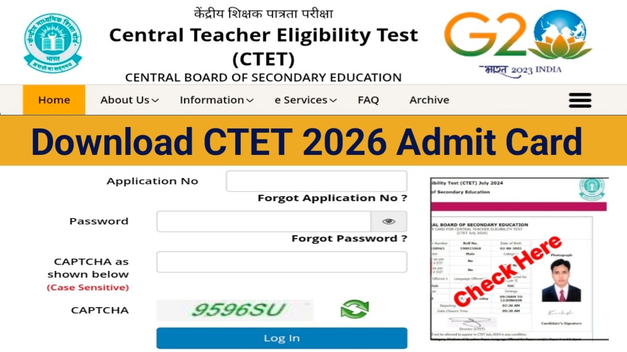 Download CTET 2026 Admit Card PDF: एडमिट कार्ड ctet.nic.in पर मिलेगा ...
